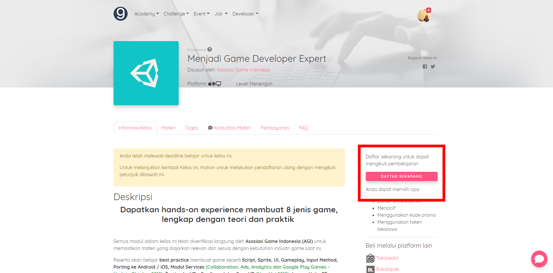 Bagaimana cara memasukkan token Academy? – Dicoding's Help | Dicoding's ...