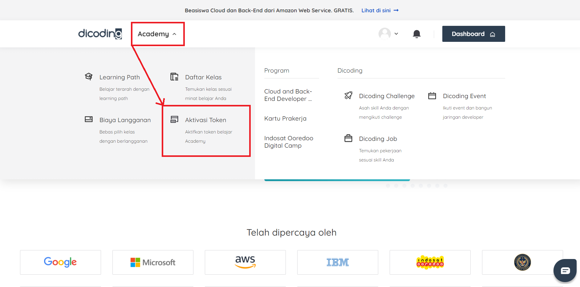 Bagaimana cara memasukkan token multi-course? – Dicoding's Help ...