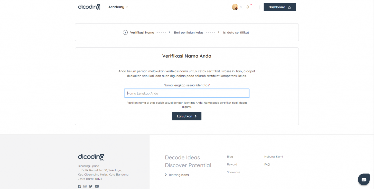 Cara Mencetak Sertifikat Kelulusan Kelas – Dicoding's Help | Dicoding's Help