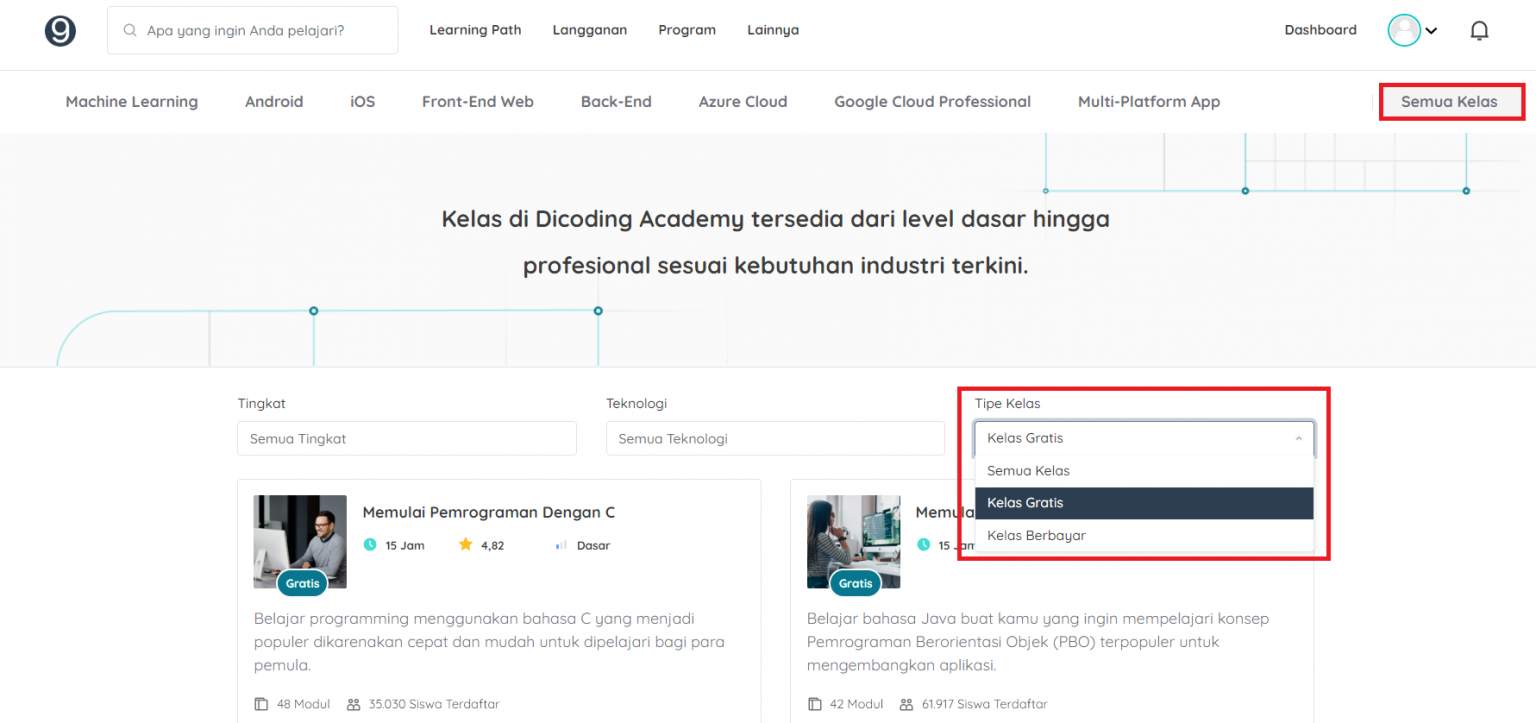 Cara Daftar Kelas Gratis – Dicoding's Help | Dicoding's Help