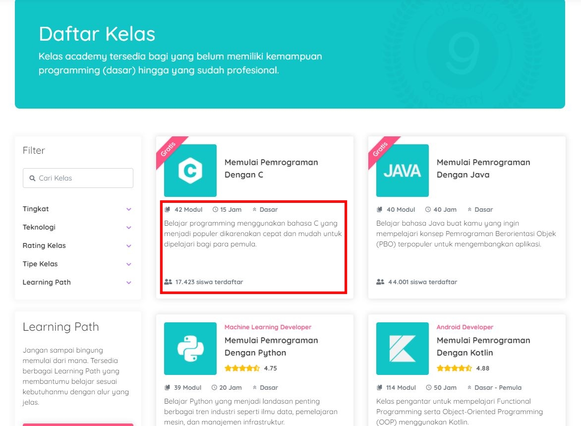 Cara Melihat Kelas-Kelas Dicoding – Dicoding's Help | Dicoding's Help