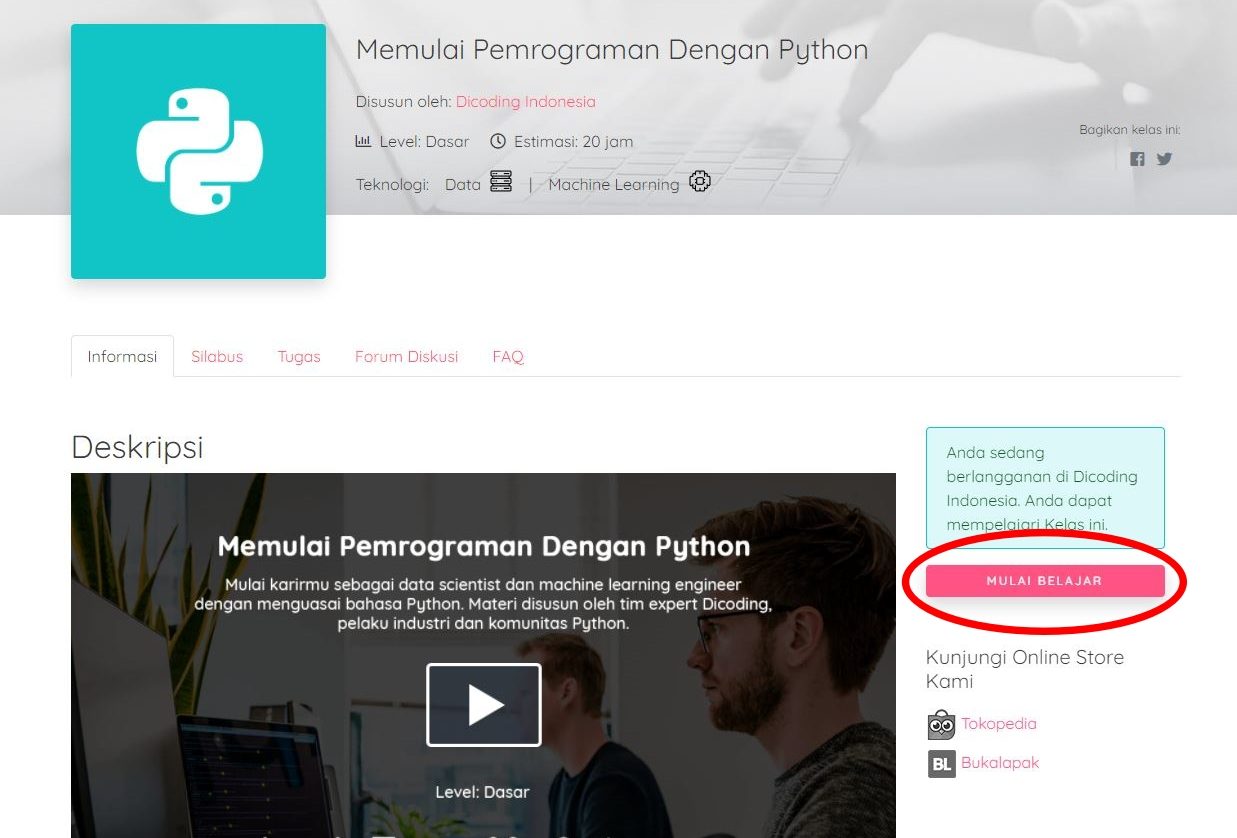 Cara Melihat Kelas-Kelas Dicoding – Dicoding's Help | Dicoding's Help