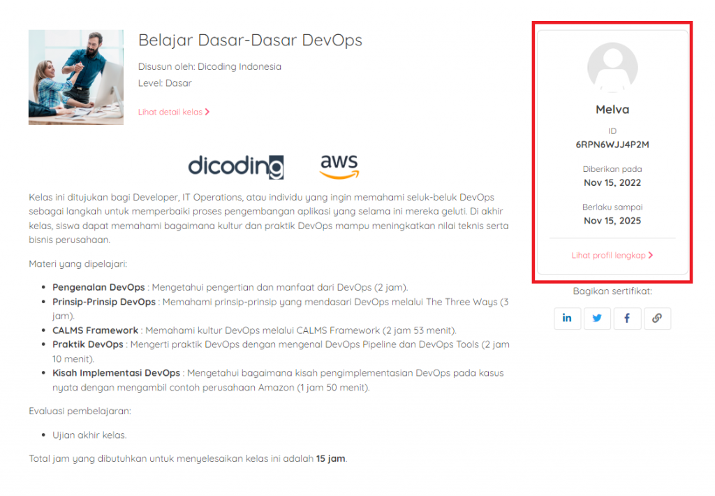 Cara Perbarui Sertifikat Kelas – Dicoding's Help | Dicoding's Help
