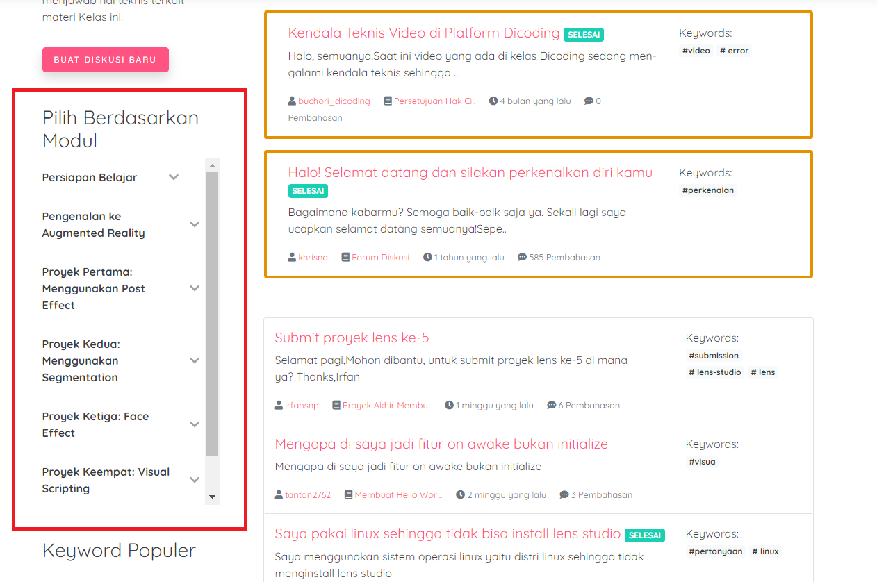 Aturan Membuat Pertanyaan di Forum Diskusi Kelas – Dicoding's Help ...