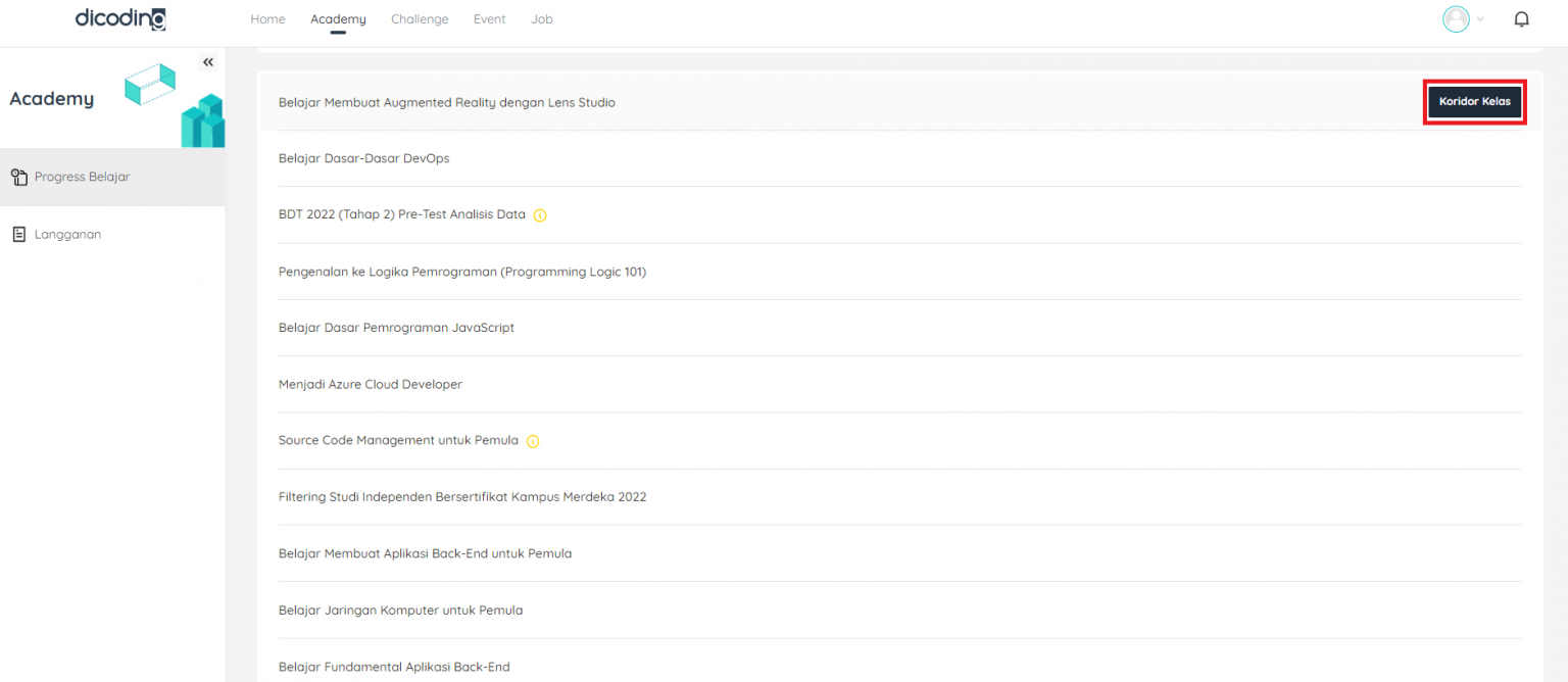 Apa itu Koridor Kelas? – Dicoding's Help | Dicoding's Help