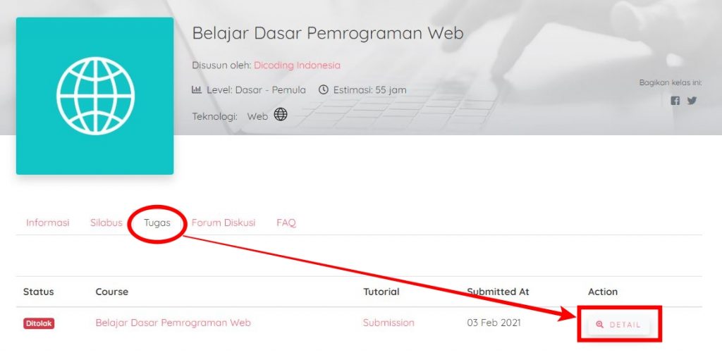 Cara Submit Tugas Kelas – Dicoding's Help | Dicoding's Help