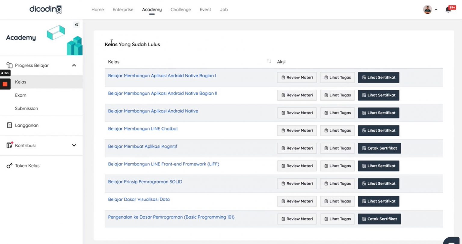 Cara Mencetak Sertifikat Kelulusan Kelas – Dicoding's Help | Dicoding's Help