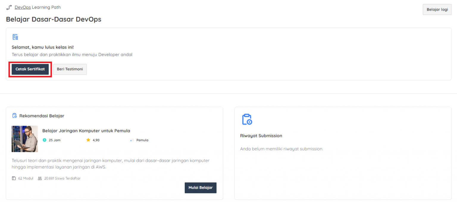 Cara Mencetak Sertifikat Kelulusan Kelas – Dicoding's Help | Dicoding's ...