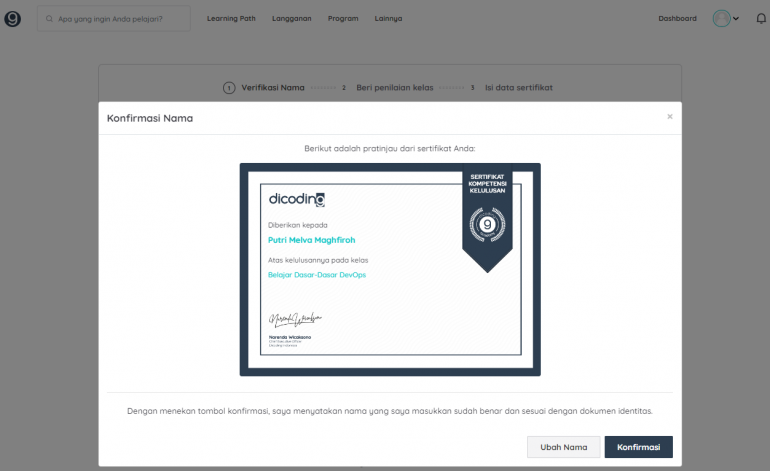 Cara Mencetak Sertifikat Kelulusan Kelas – Dicoding's Help | Dicoding's ...